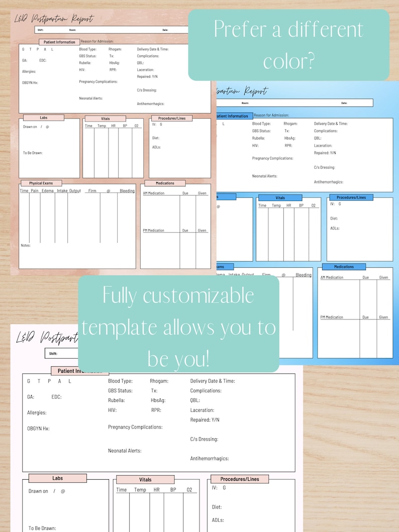 Postpartum Report Sheet / Digital Download - Etsy