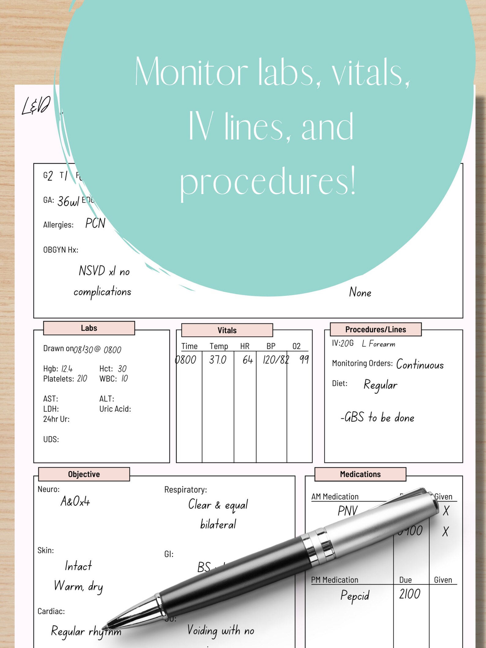 Postpartum Report Sheet / Digital Download - Etsy