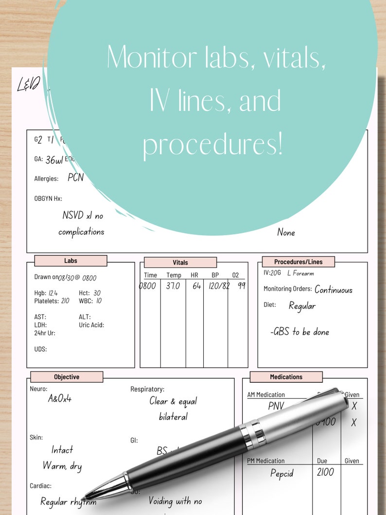 Postpartum Report Sheet / Digital Download - Etsy