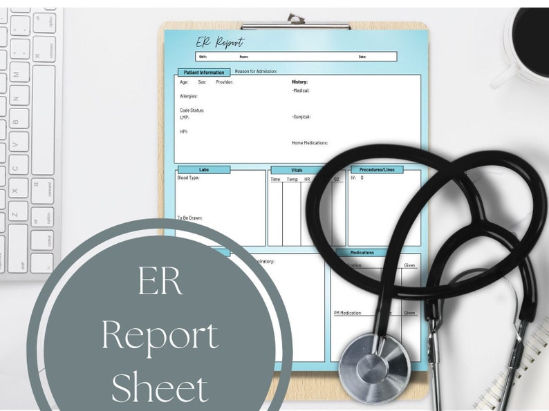 ER Nurse Report Sheet / Digital Download - Etsy