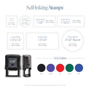 LARGE Custom Stamp 3" 4" 5" 6" 7" 8" 11" Self Inking or Wooden Mount ...