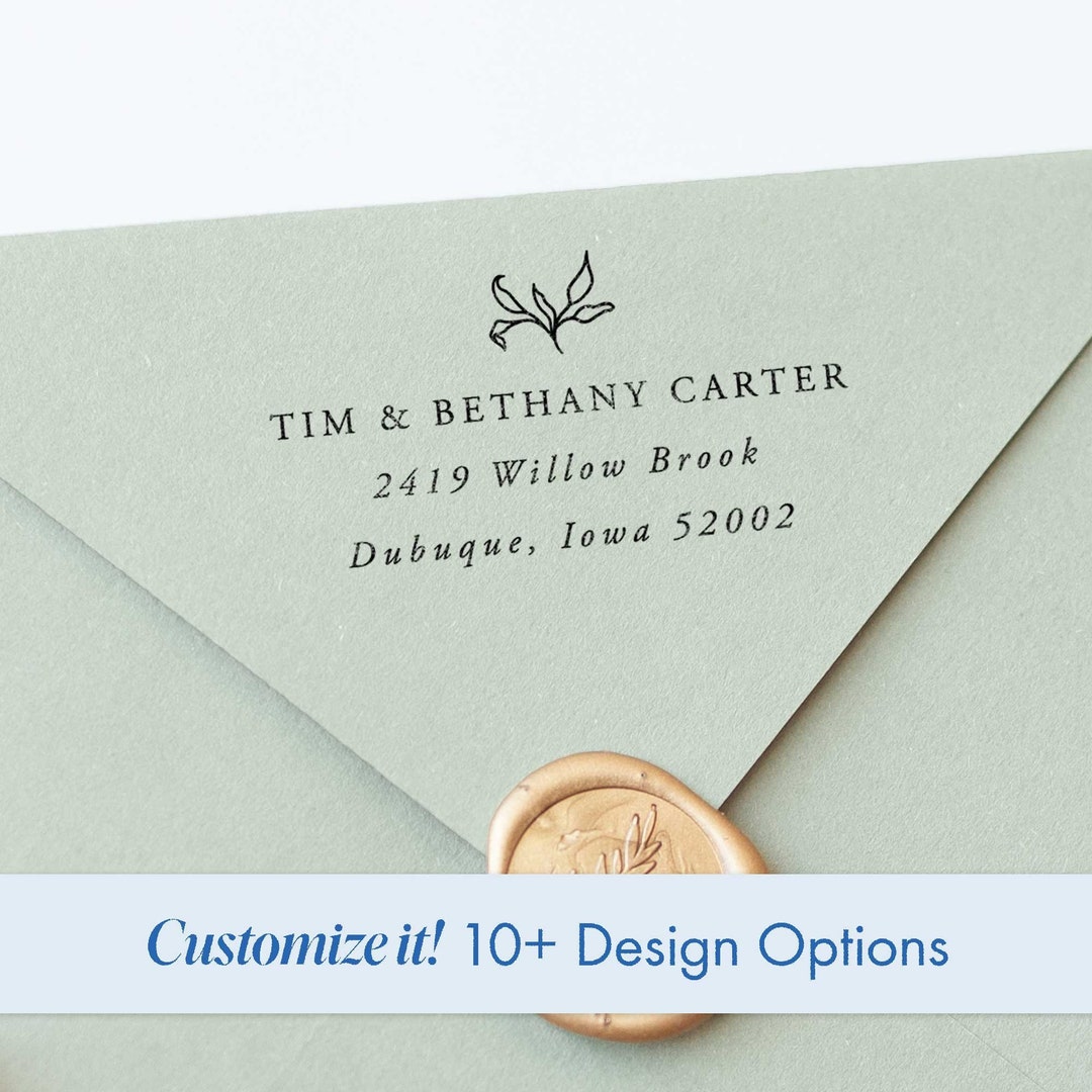 Flower Address Stamp Personalized Made to Order Return Address Stamp ...