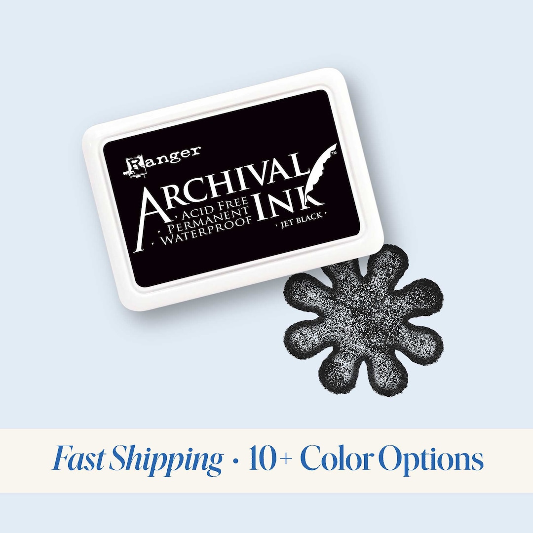 Large Black Ink Pad Paper Polymer Clay Ink Ranger Archival Fade ...