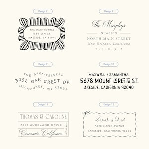Coquette Stationary Return Address Stamp Modern Bow Wedding Invitation ...