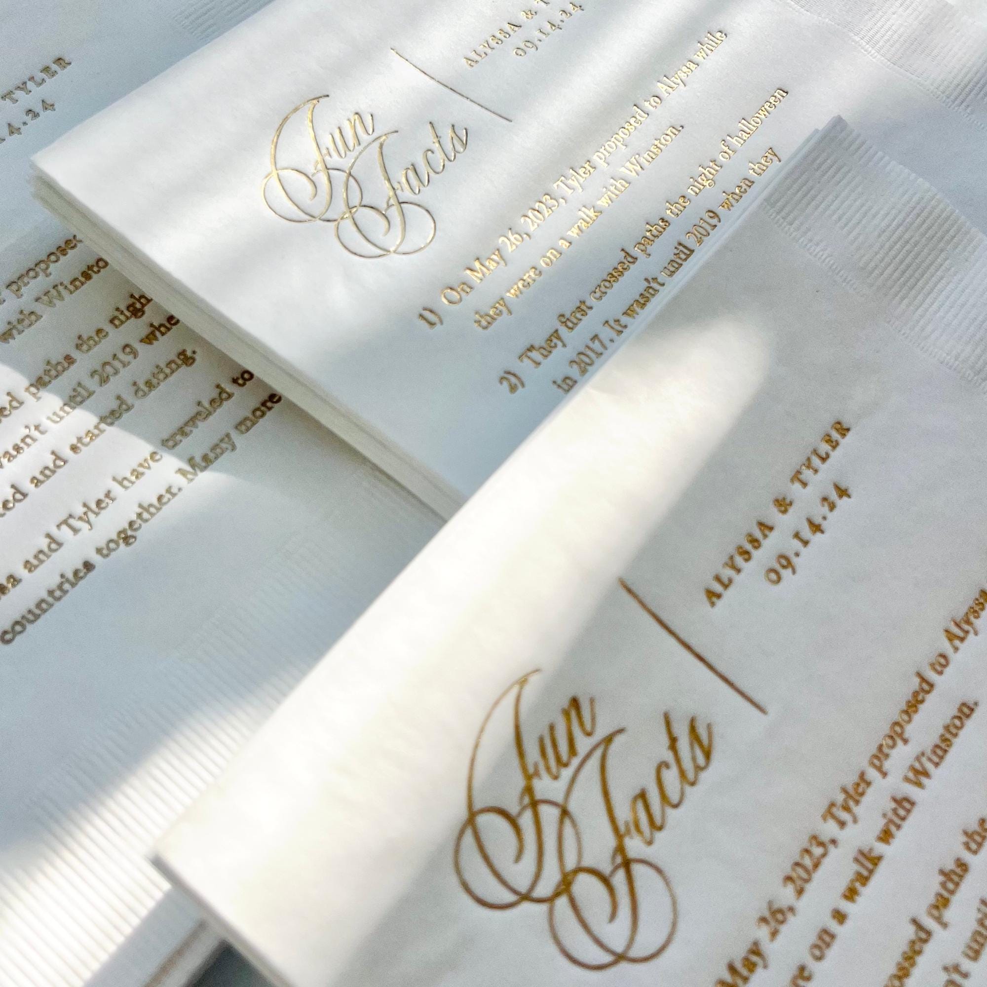 Fun Fact Cocktail Napkin Personalized Couple Wedding Shower Decorations ...