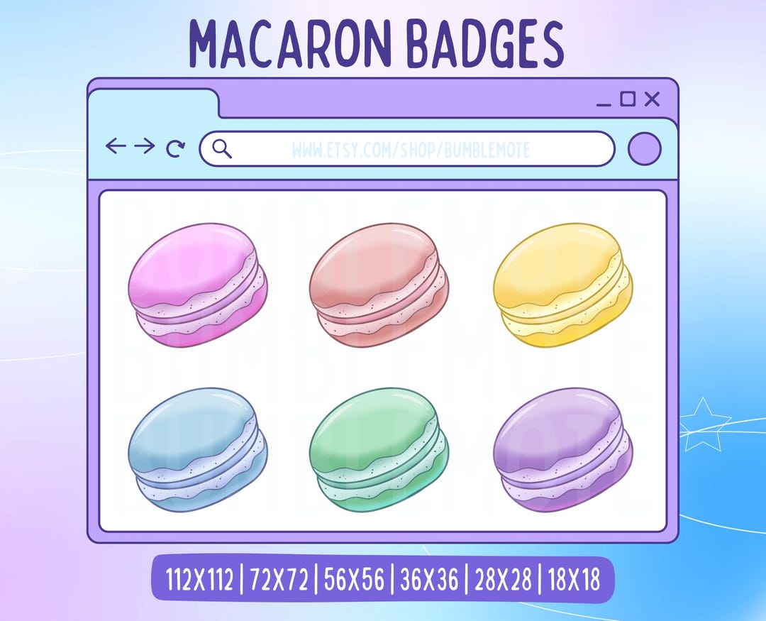Pastel Macarons Sub Badge Pack for Twitch, Youtube & Discord - Etsy