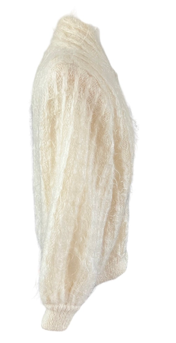 Vintage Imported Ivory Mohair Sweater Jacket - Gem