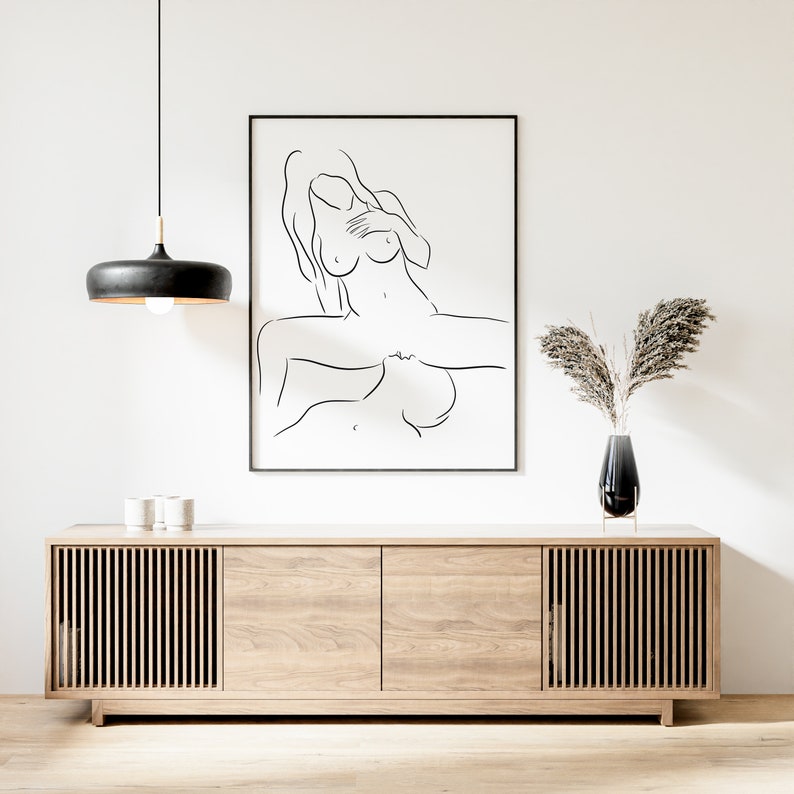 Erotic Line Art Oral Sex Naked Line Drawing Printable Wall Etsy 