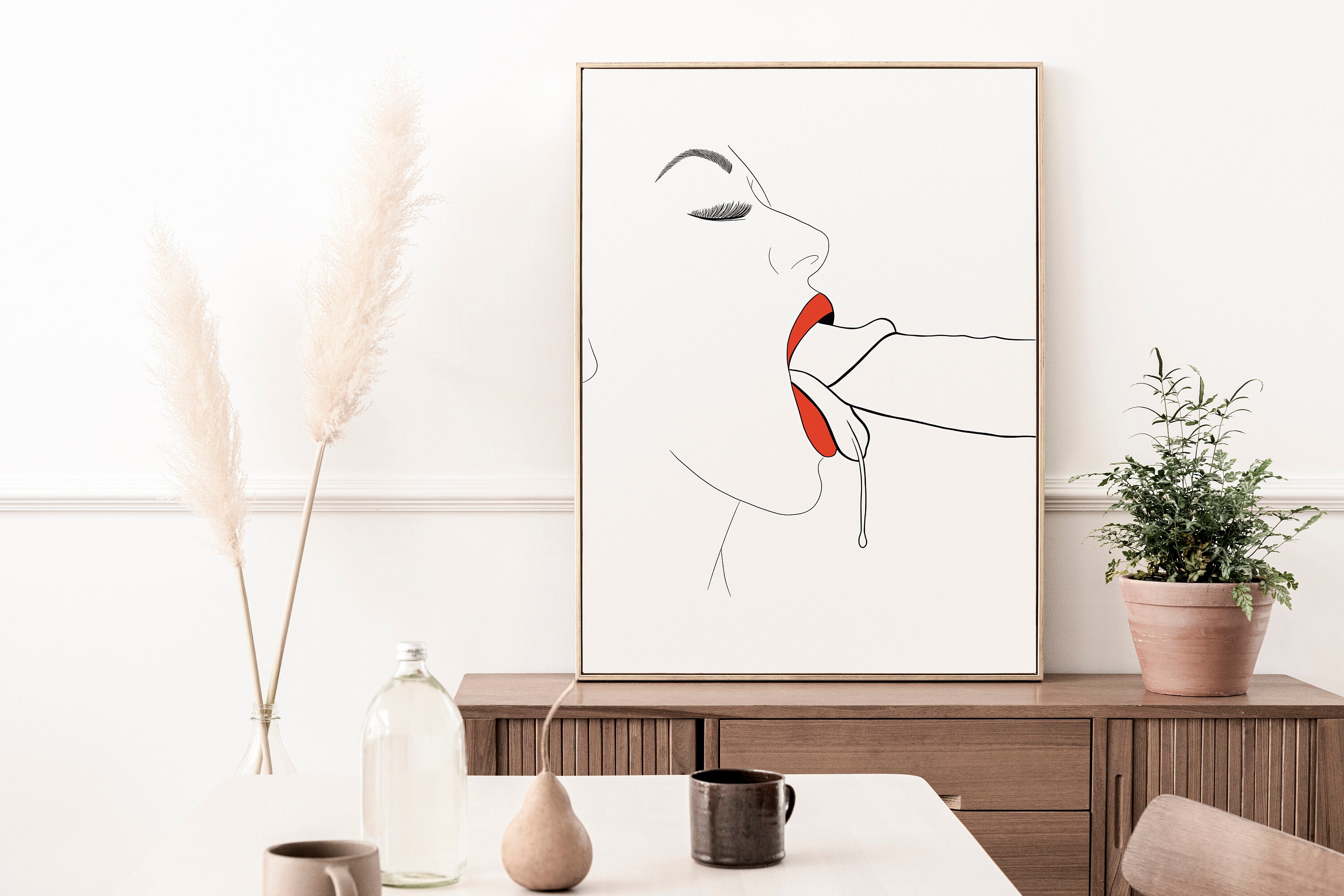 Erotic Line Art Oral Sex Blowjob Printable Digital Wall - Etsy