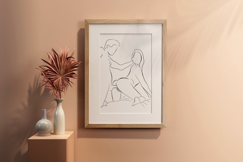 Erotic Line Art Couple Sex Line Drawing Printable Wall Etsy Australia