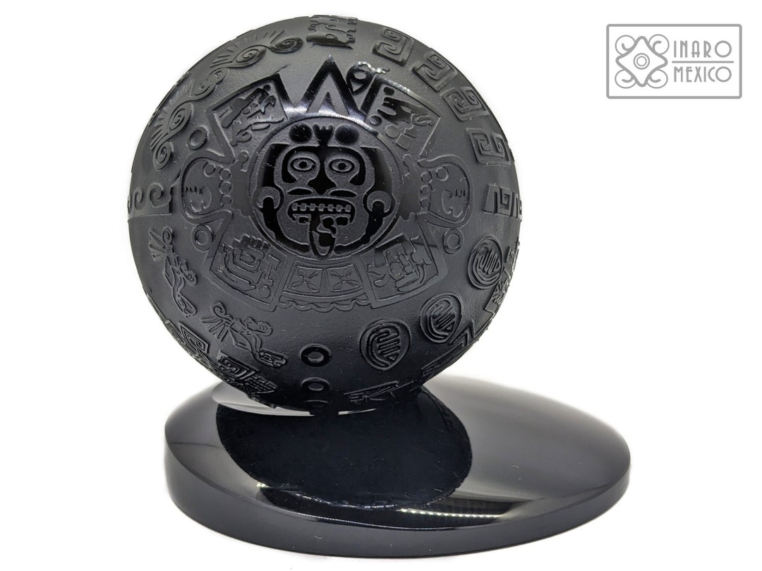 Obsidian Sphere “cihuatl”: Ancestral Energy & Aztec Symbols - Etsy