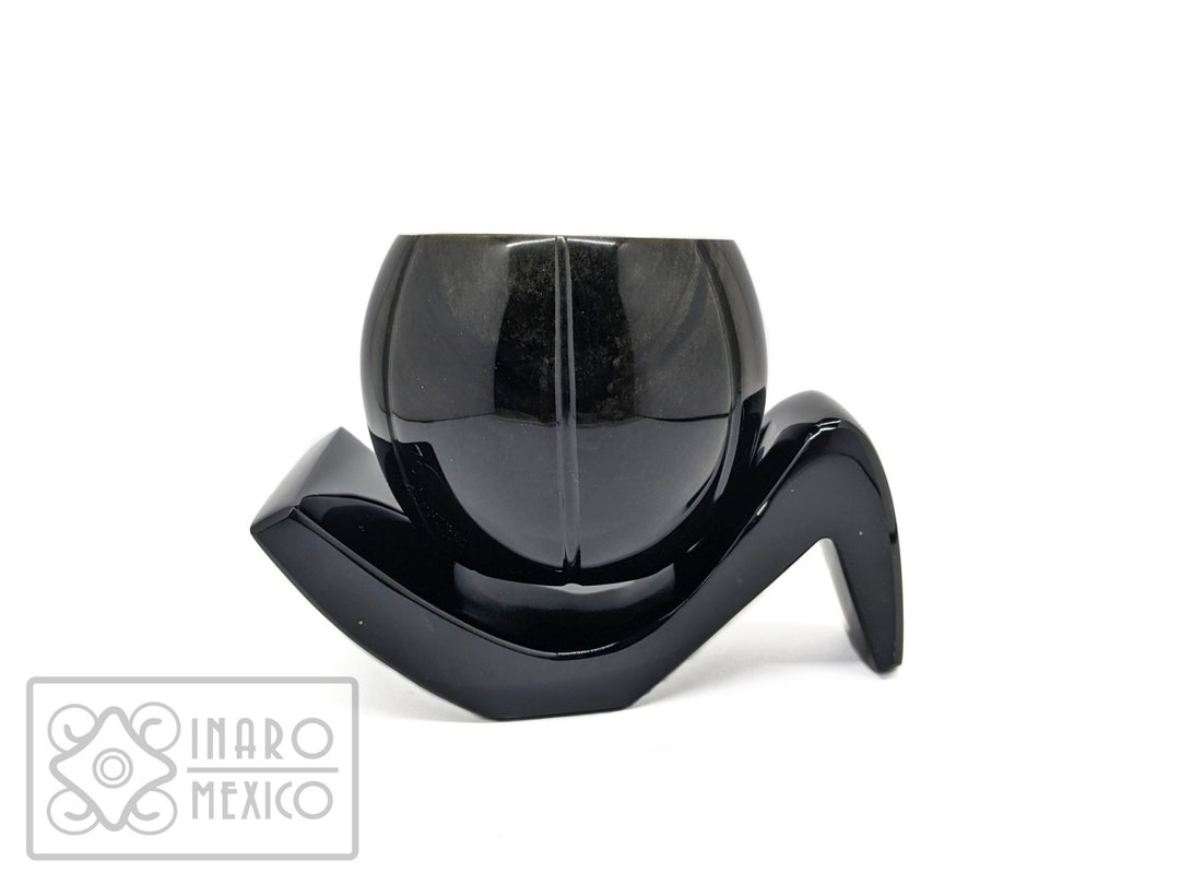 Cup for Cocoa chocolate or Coffee, Carved in Obsidian, Collaboration ...