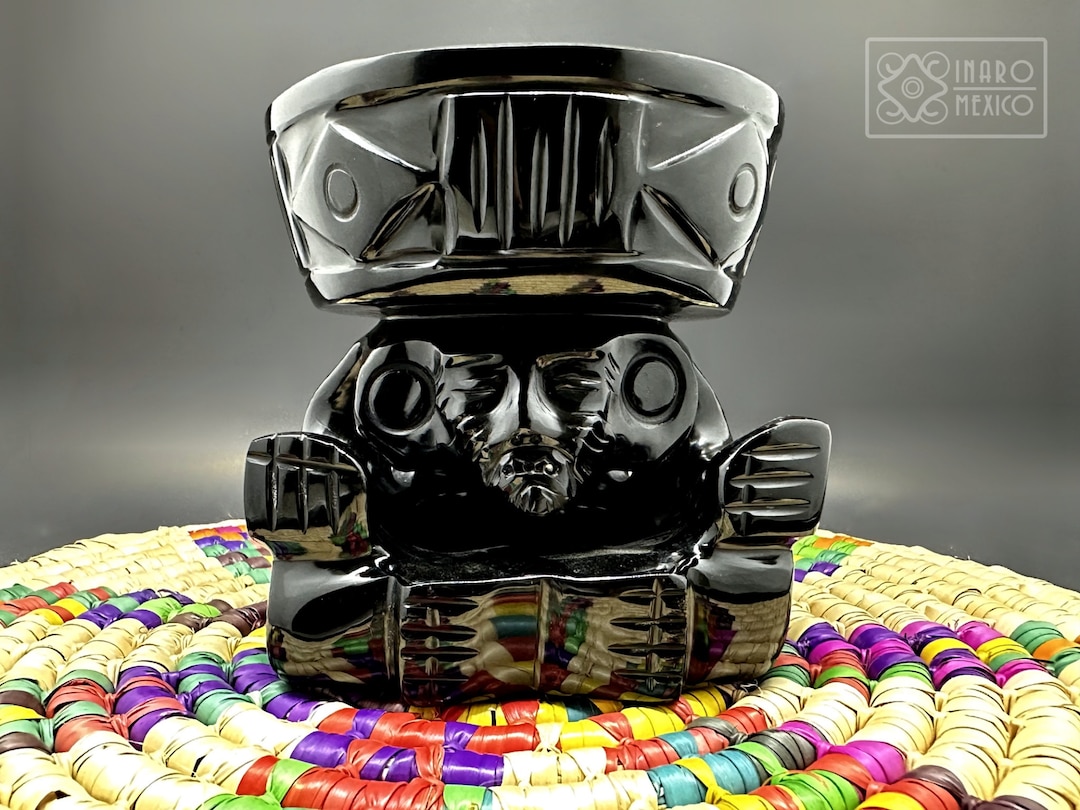 Obsidian Sculpture, Huehueteotl: Old God of Fire, 4,3”. Teotihuacan ...