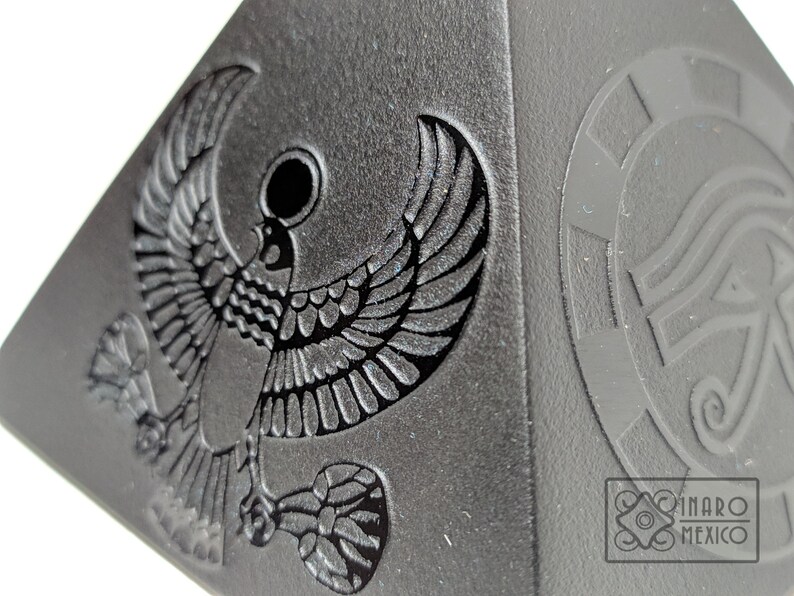Black Obsidian Pyramid | Horus & Ankh Engravings, Hand Carved Egipcian ...