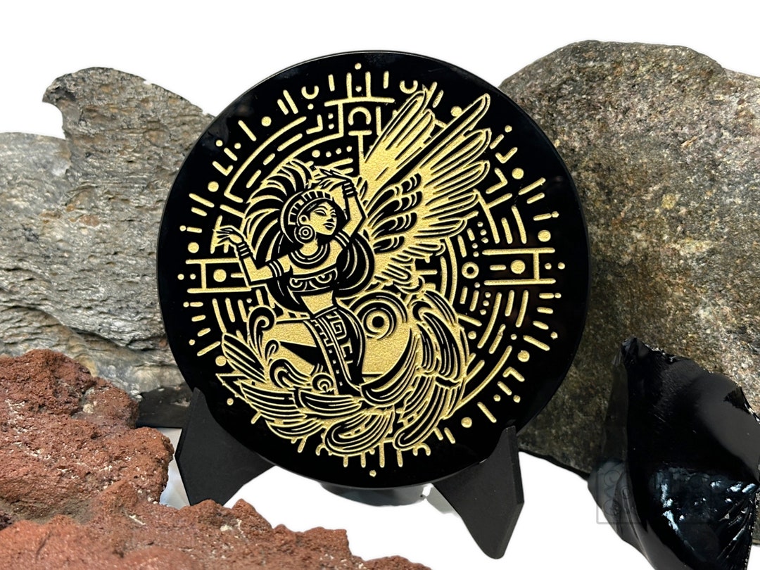 Ixchel (maya Goddes), Engraved in an Obsidian Mirror, Maya Art - Etsy