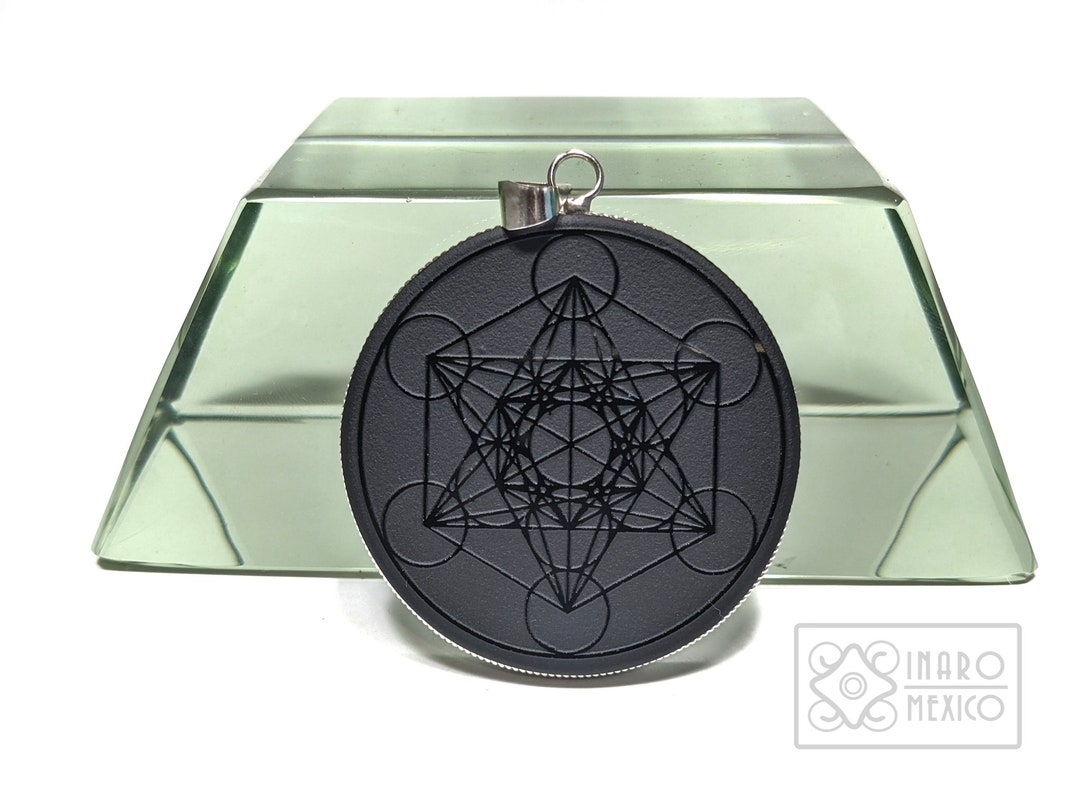 Metatron's Cube Pendant, Talisman,medallion Engraved in Natural Black ...
