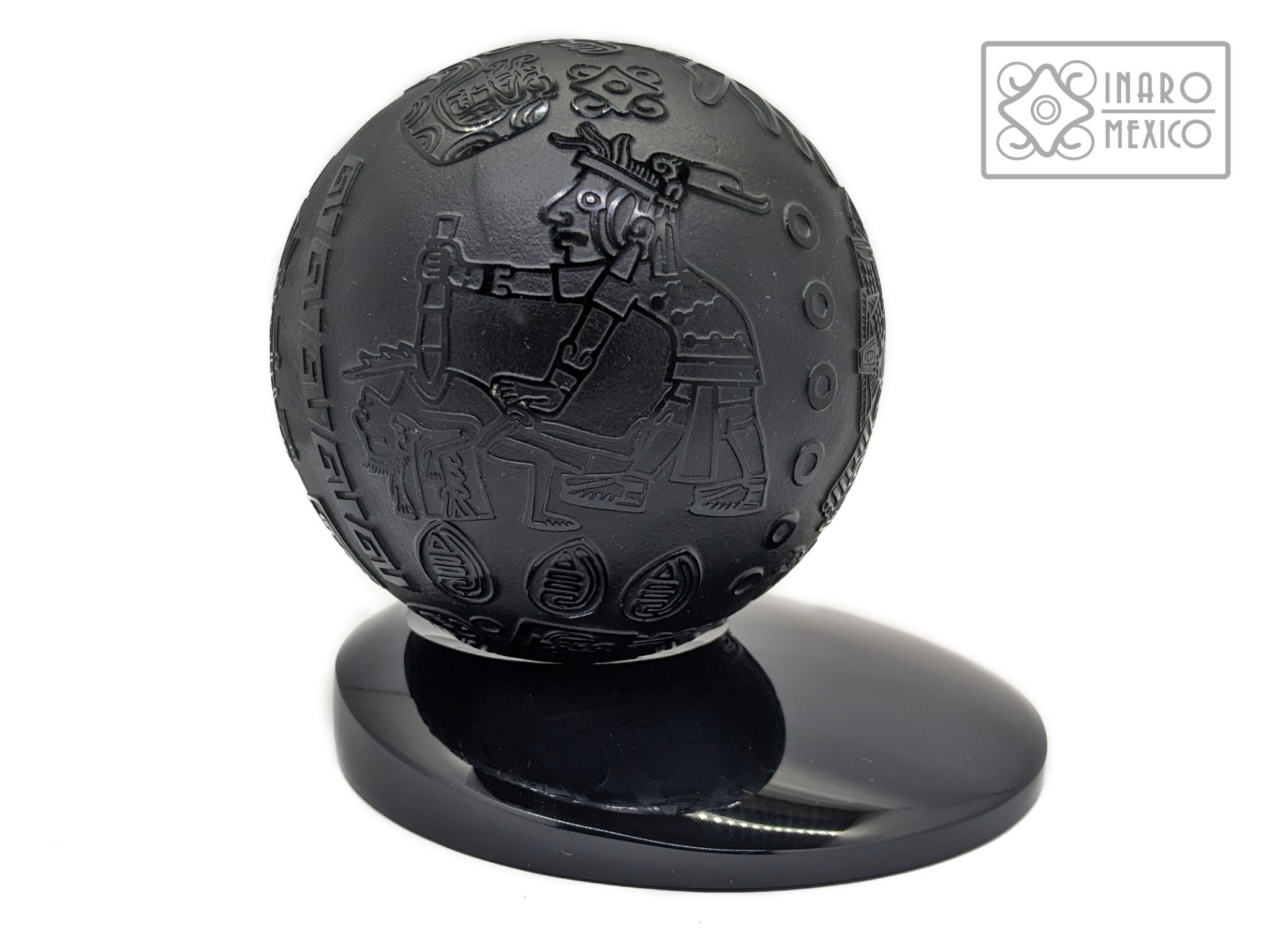 Obsidian Sphere “cihuatl”: Ancestral Energy & Aztec Symbols - Etsy