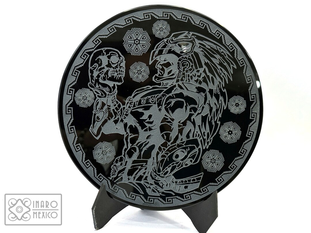 Guerrero Aguila (azteca / Mexica), Grabado En Un Disco De Obsidiana ...