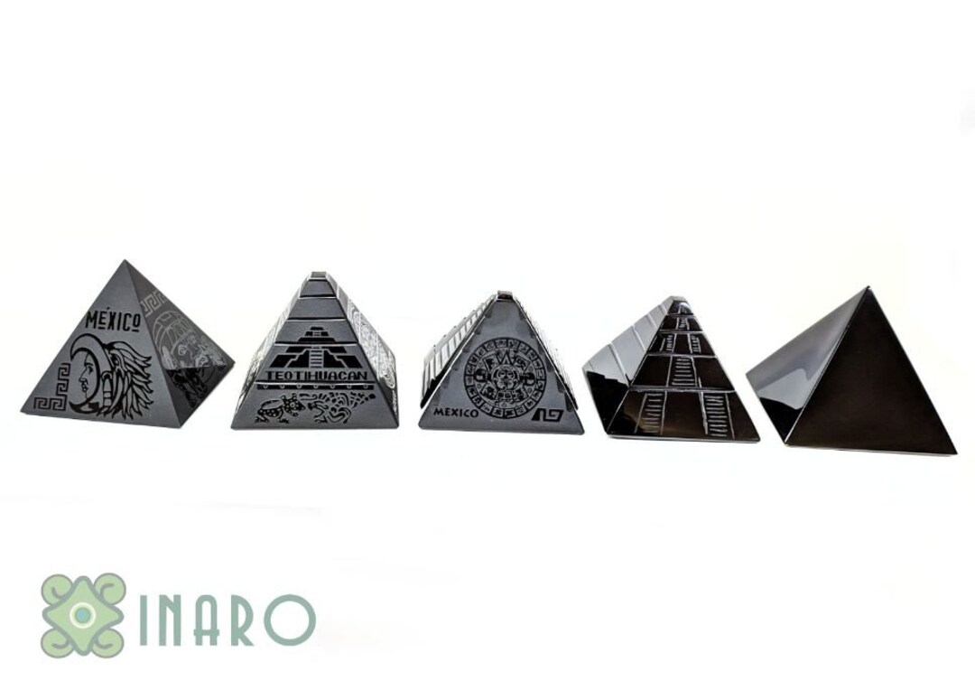 Obsidian Pyramids Set of 5, Egyptian, Mayan and Teotihuacan Pyramids ...