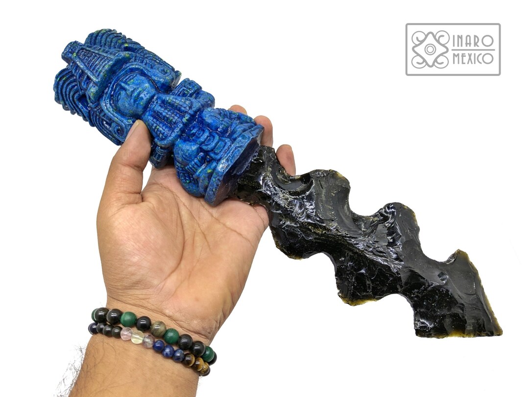 Daga Ceremonial, Obsidiana Negra, Sacerdotisa Maya, Mango De Resina ...