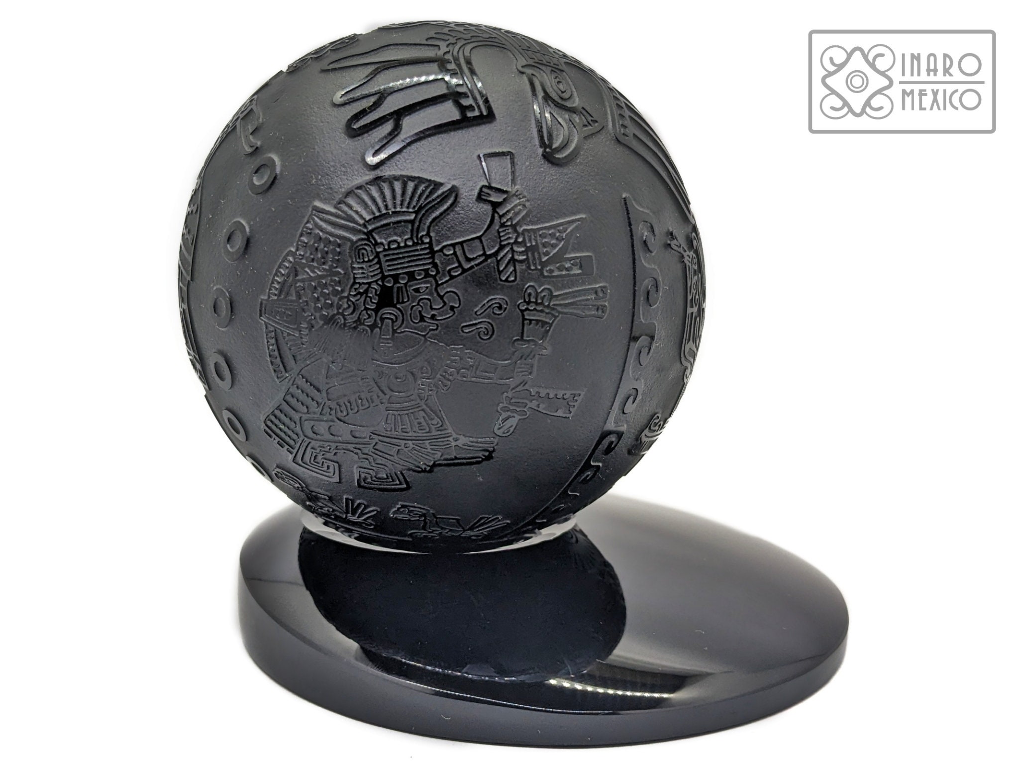Obsidian Sphere “cihuatl”: Ancestral Energy & Aztec Symbols - Etsy