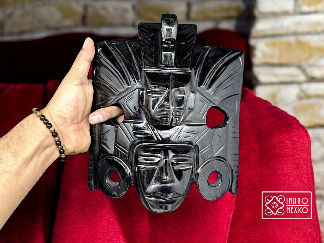 Duality (life and Death) Mask, Golden Obsidian Hand-made Mask 9" - Etsy