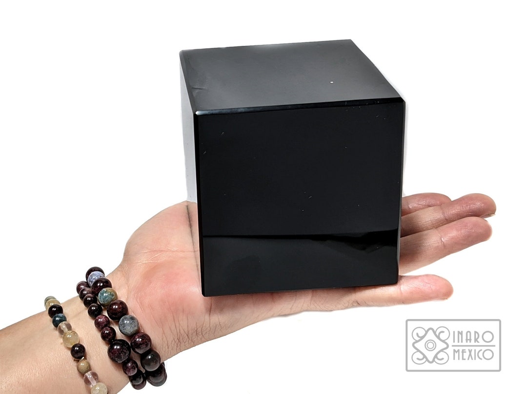 Hexahedron Black Obsidian Cube | Hand-carved | Sacred Geometry | Earth ...