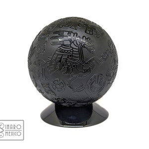 Black Obsidian Sphere, Engraved With the 5 Suns: the Gods of Mexica ...