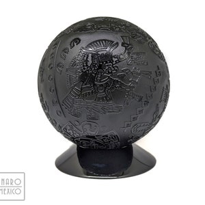 Black Obsidian Sphere, Engraved With the 5 Suns: the Gods of Mexica ...