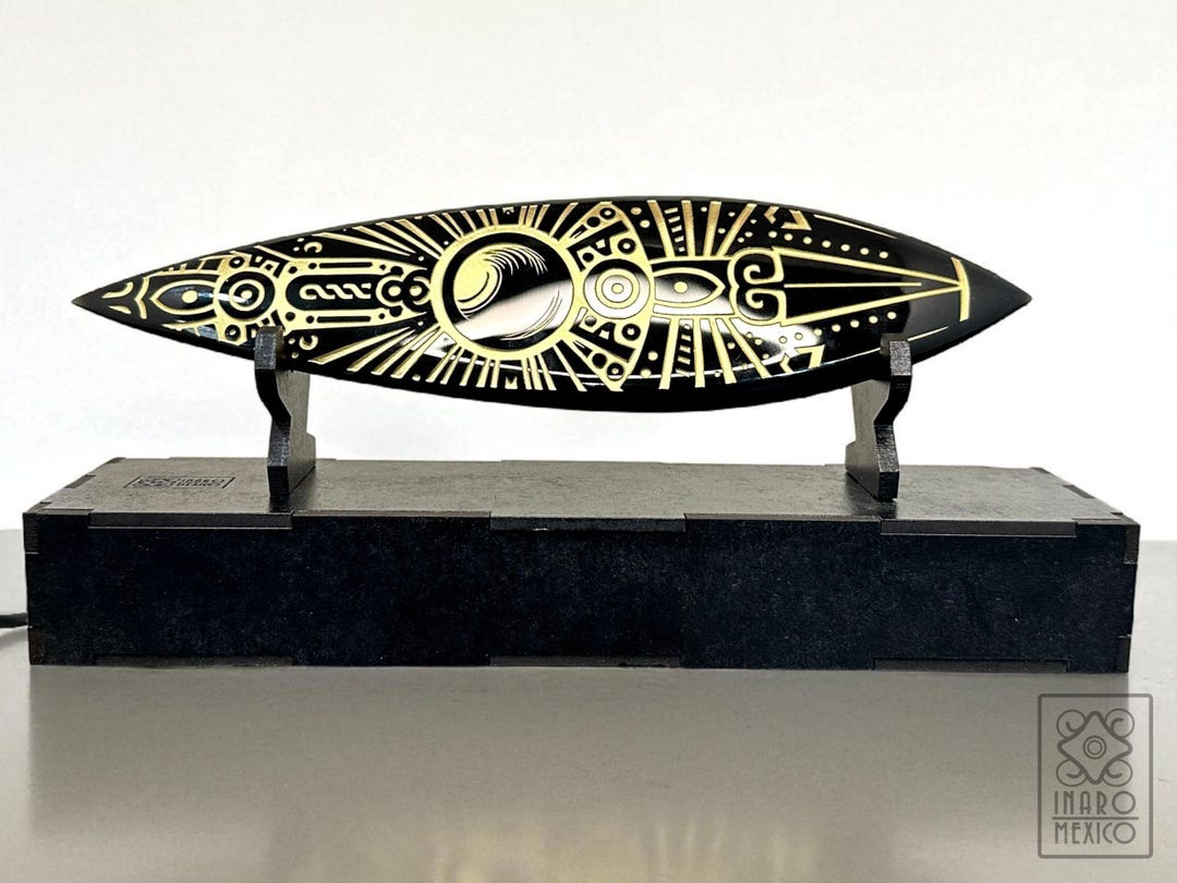Black Obsidian Flint-style Dagger | Dual-sided Golden Relief Engraving ...