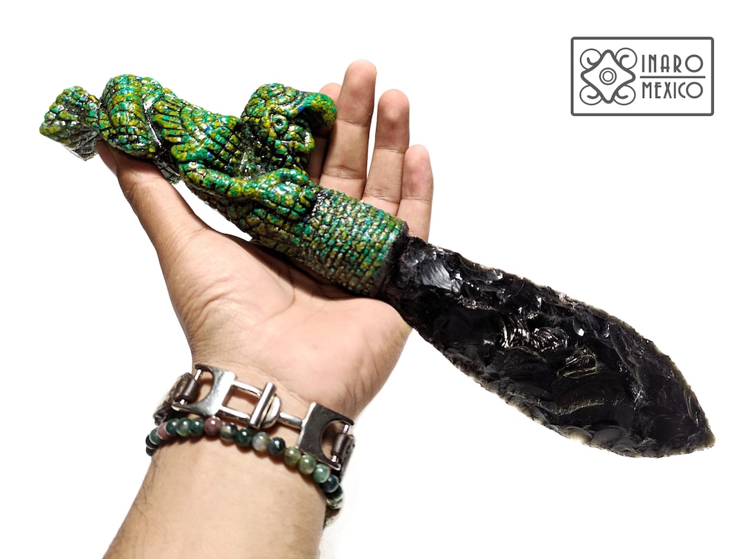 Obsidian Eagle Knife, Mesoamerican Art, Flint Knapping Blade, Eagle ...