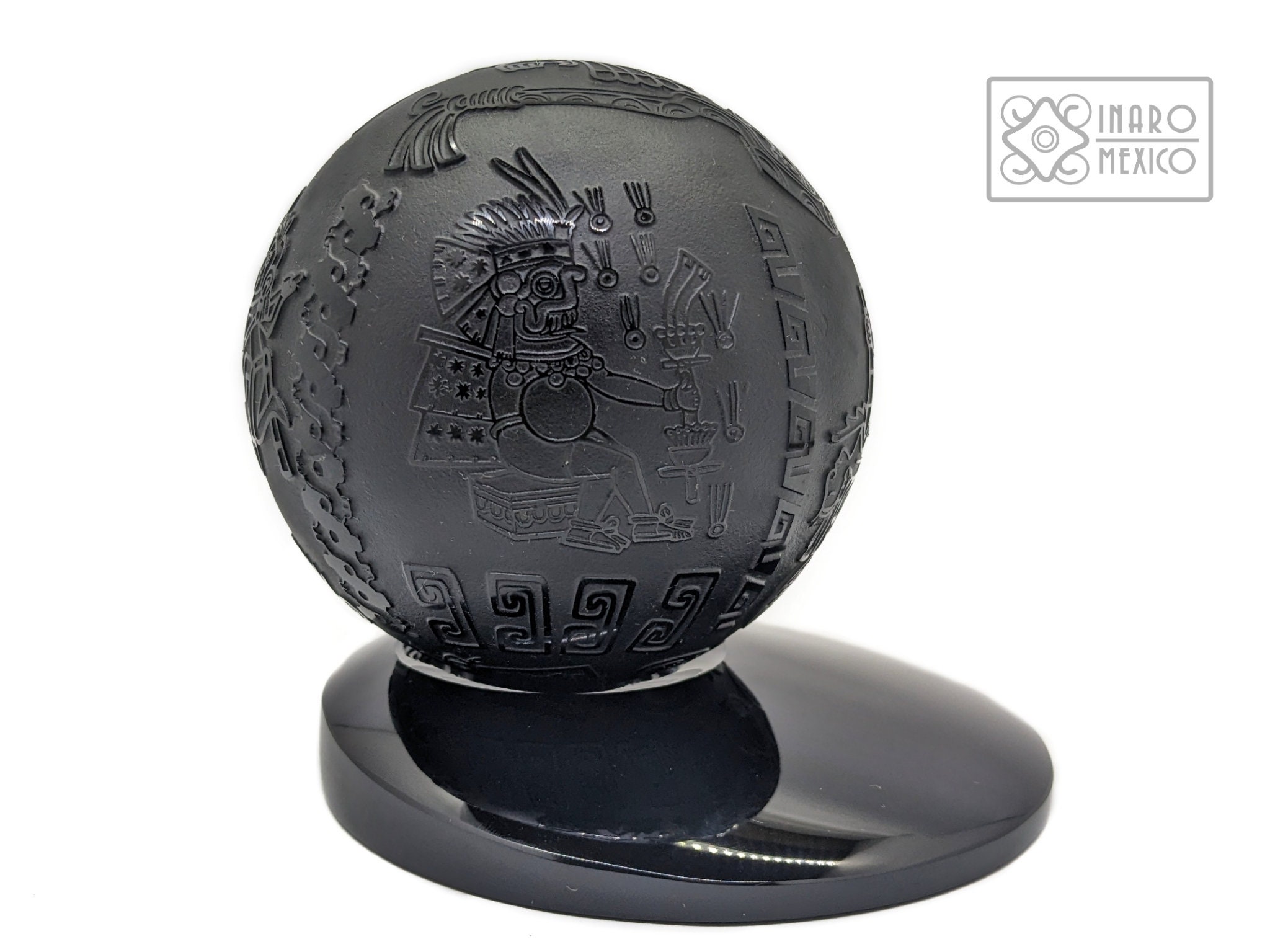 Obsidian Sphere “cihuatl”: Ancestral Energy & Aztec Symbols - Etsy