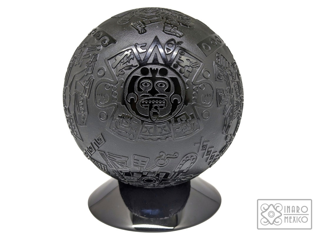 Black Obsidian Sphere, Engraved With the 5 Suns: the Gods of Mexica ...