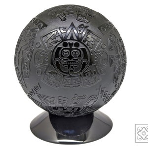 Black Obsidian Sphere, Engraved With the 5 Suns: the Gods of Mexica ...