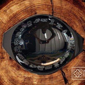 Obsidian Vessel, With the Days of the Aztec Calendar Engraved. Hand ...