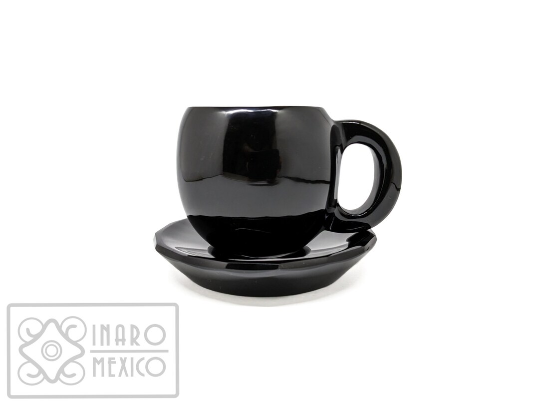 Black Obsidian Mug, Cocoa Mug, Coffee Mug, Handmade in Mexican Obsidian ...