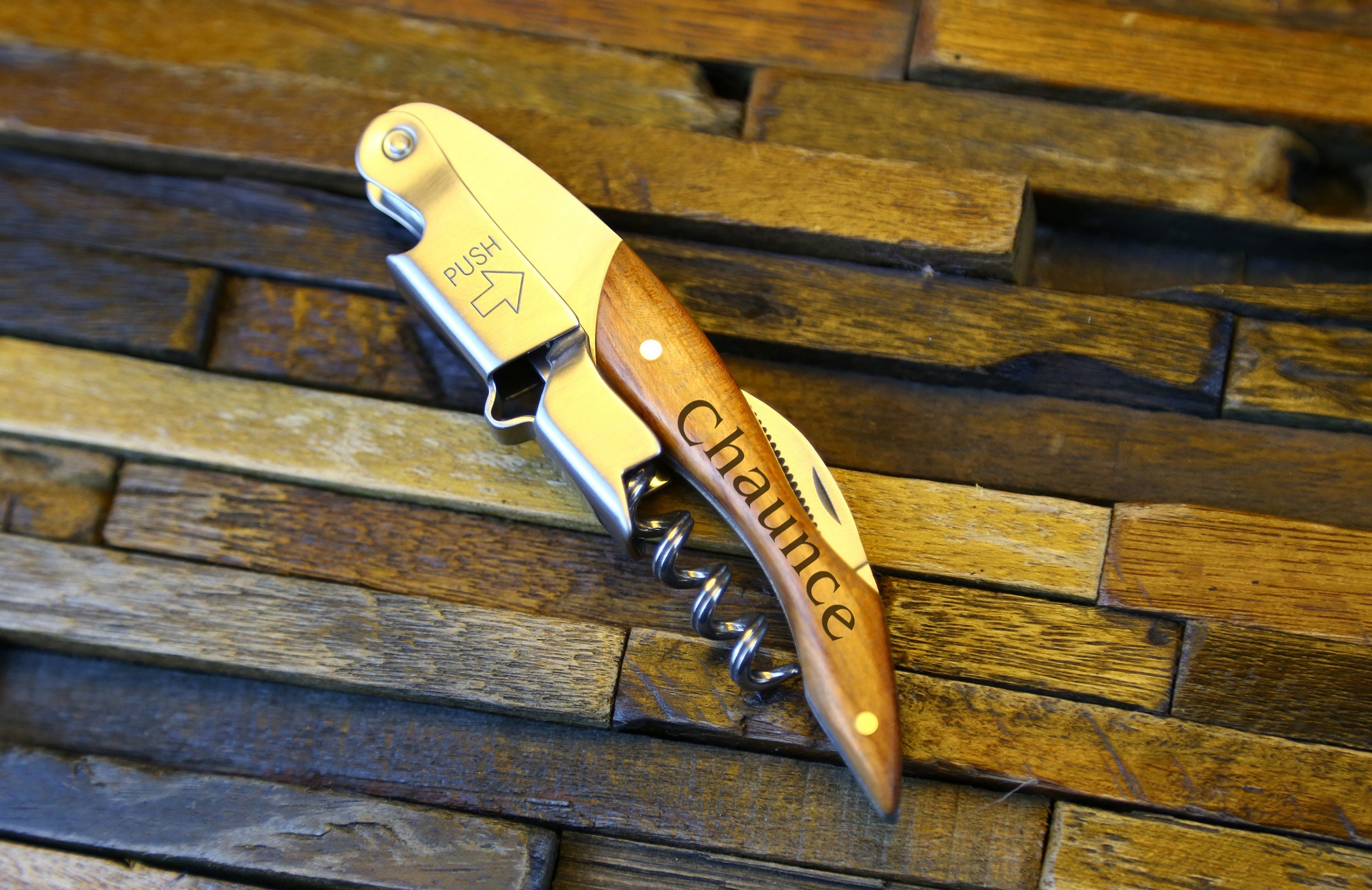 Custom Wine Corkscrew Personalized Wood Wine Opener - Etsy