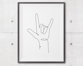 I Love You Hand Sign | Etsy