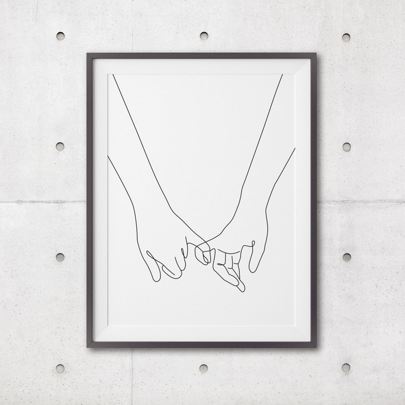 Pinky Promise Print Line Art Poster Printable Line Art Etsy
