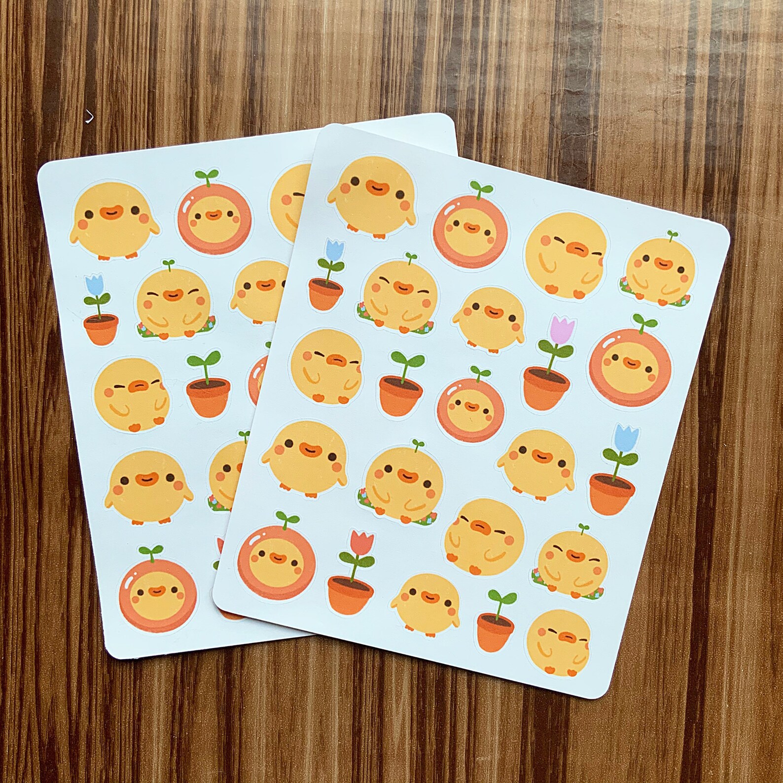 Kawaii Duck Chick Animal Japanese Korean Sticker Sheet | Etsy