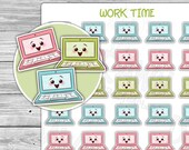 Work Time Laptop Stickers Planner Stickers Happy Planner | Etsy