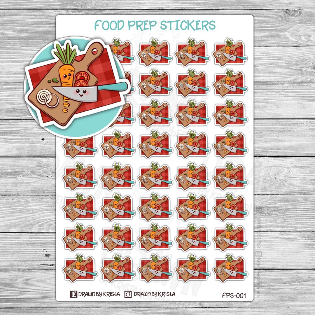 Food Prep Planner Stickers, Happy Planner, Kawaii Stickers - Etsy
