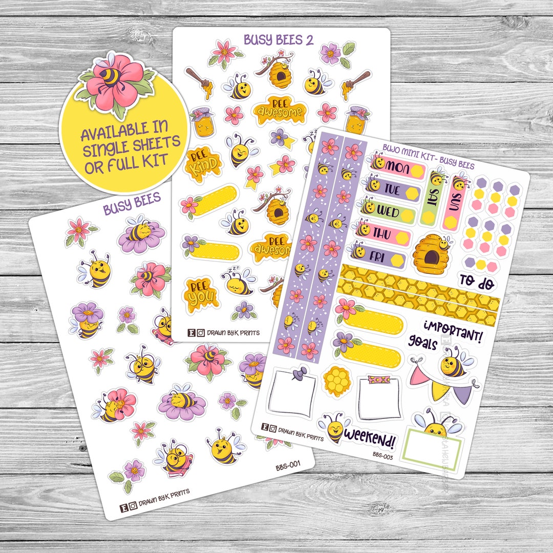 Busy Bees Mini Kit or Individual Sheets Planner Stickers - Etsy