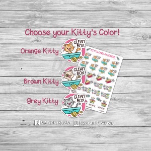 Kitty Care Sticker Kit Includes 4 Pages Total of 121 Stickers Planner ...