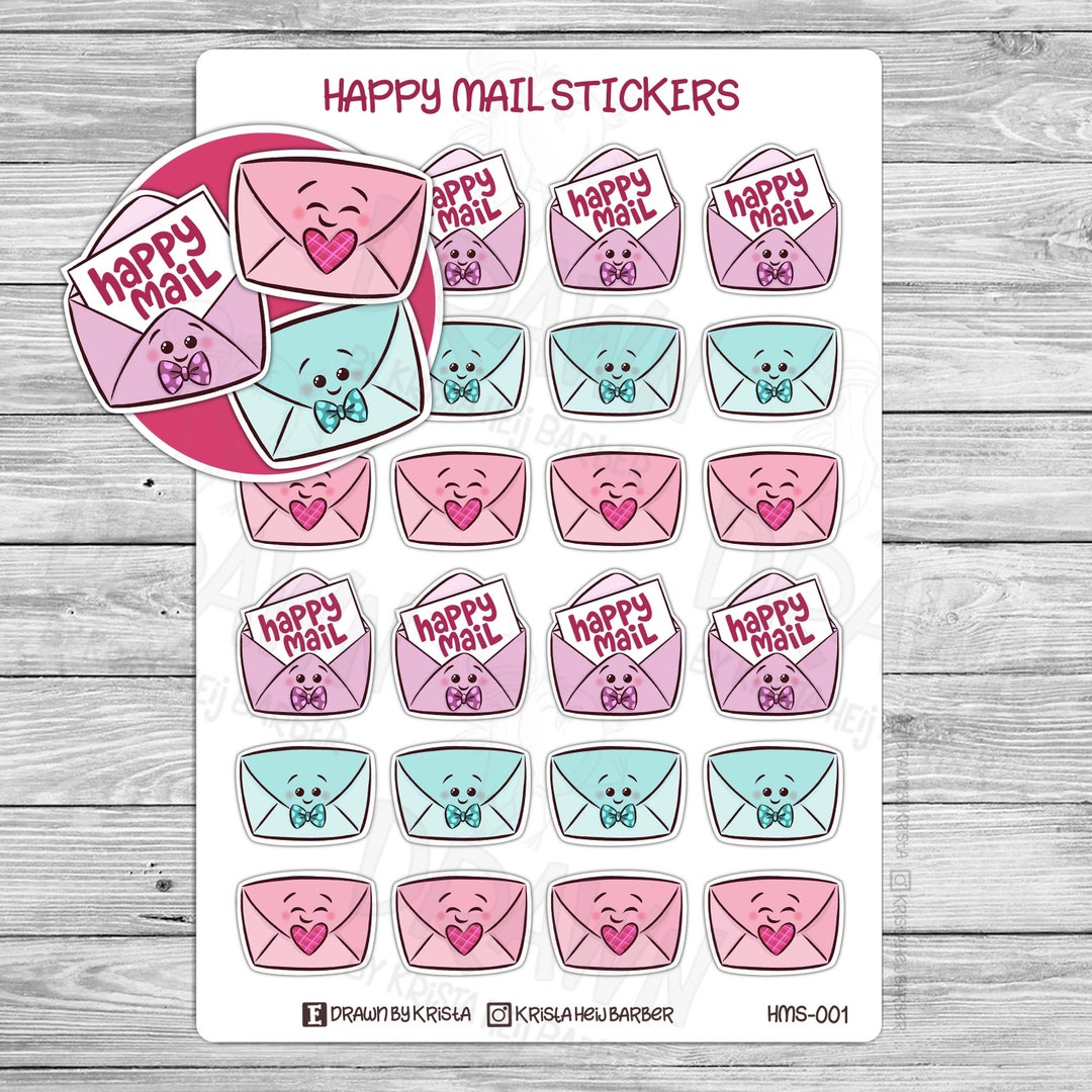Happy Mail Stickers Planner Stickers, Happy Planner, Kawaii Stickers - Etsy