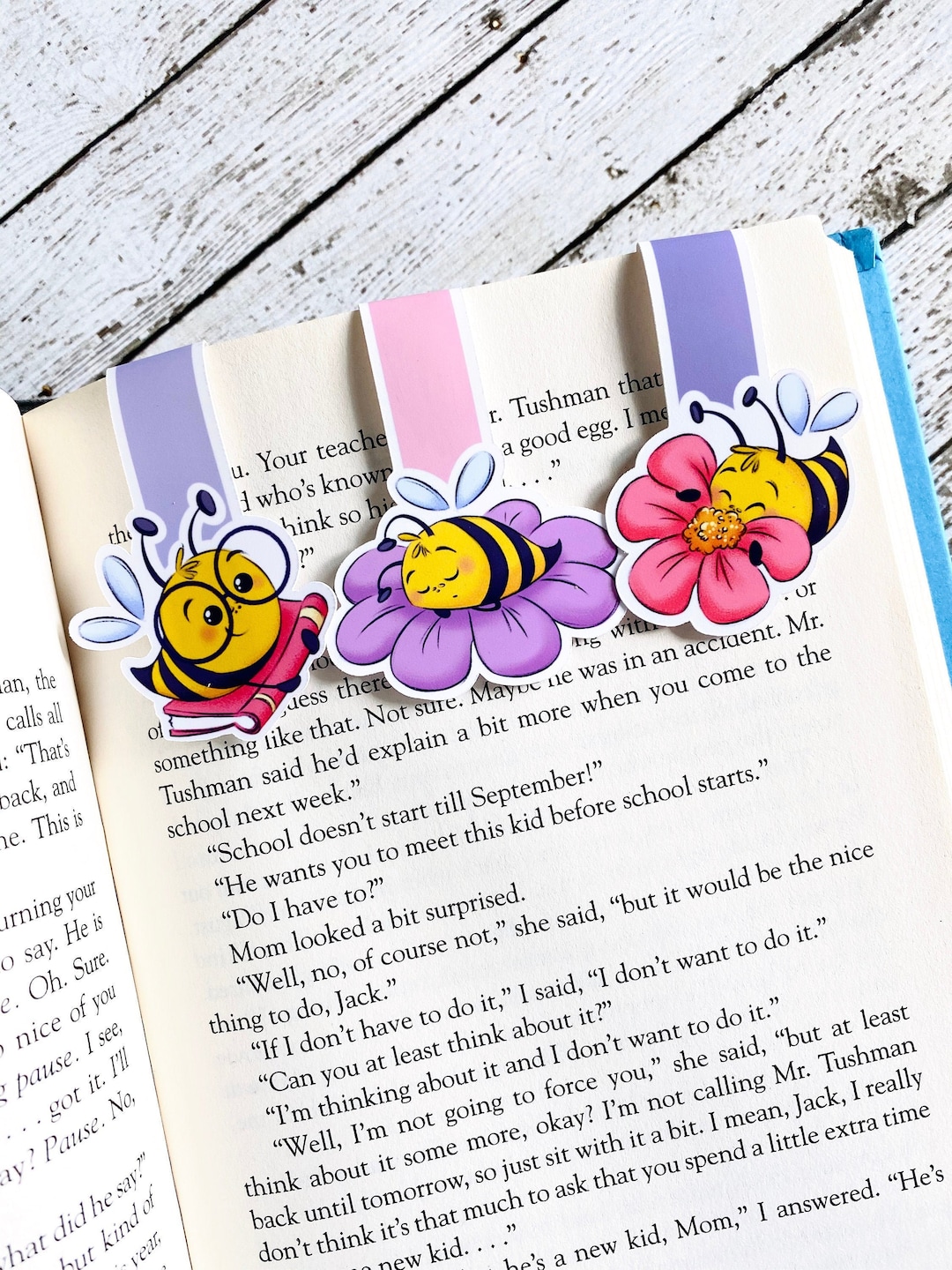 Cute Bee Bookmark SET of 3, Teacher Bookmark, Planner Bookmarks, Gift ...