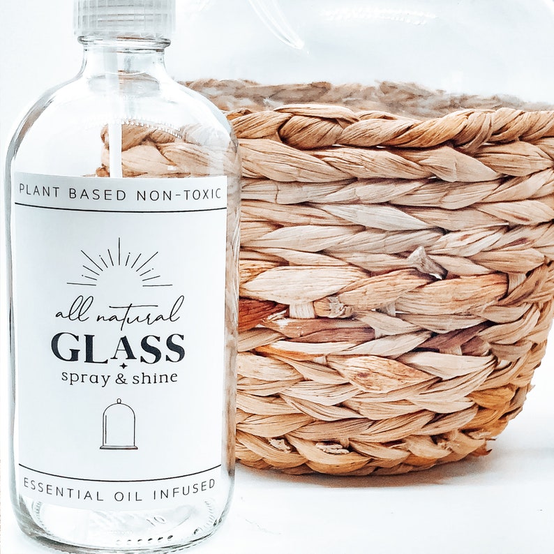 Glass Cleaner Label 16oz Glass Bottle Label Glass Cleaner - Etsy
