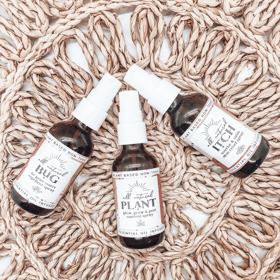 Set of 3 Glass Bottle Spray Labels Bug Spray Label Plant - Etsy