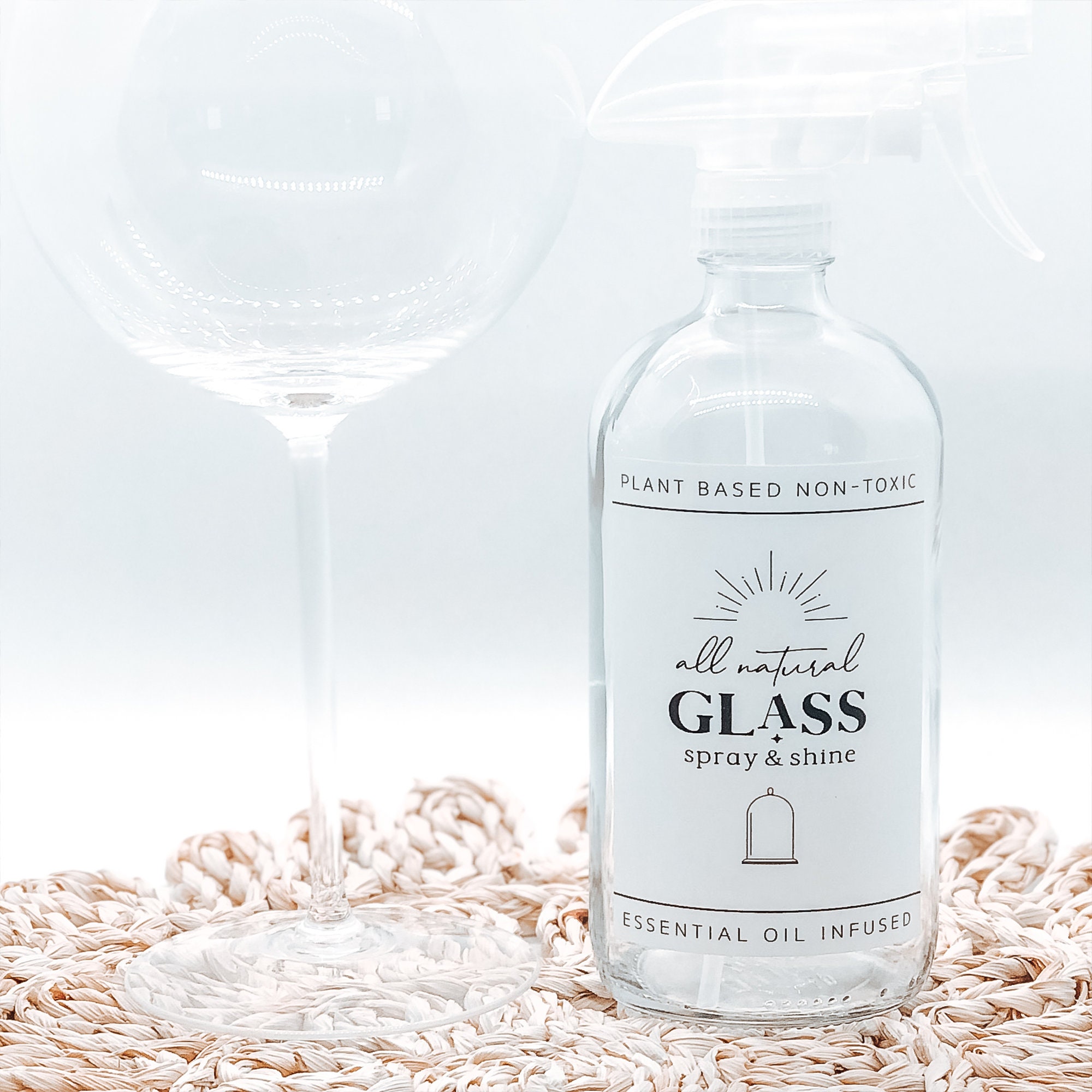 Glass Cleaner Label 16oz Glass Bottle Label Glass Cleaner - Etsy