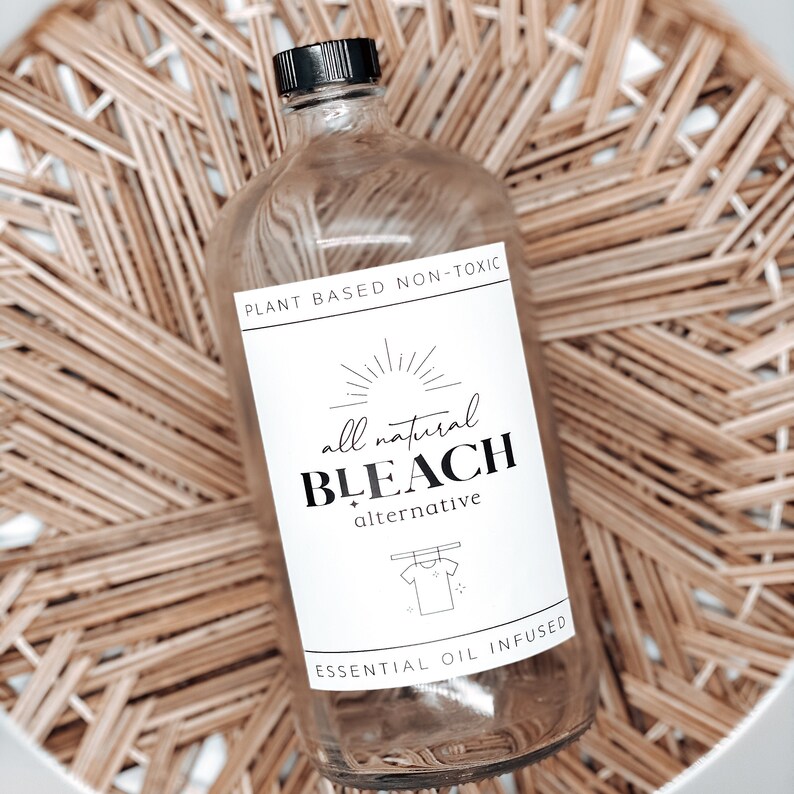Bleach Label 32 Oz. Glass Bottle Label Laundry Label - Etsy UK